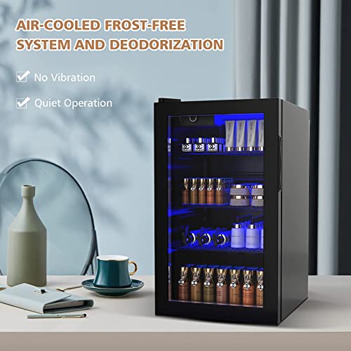 ARLIME Mini Fridge, Drink Cooler, 120 Can, Beverage Refrigerator with Glass Door, Removable Shelves for Soda Beer Wine, Small Drink Refrigerator for Bedroom, Office, Home Kitchen, Bar, 3.2 Cu. Ft.