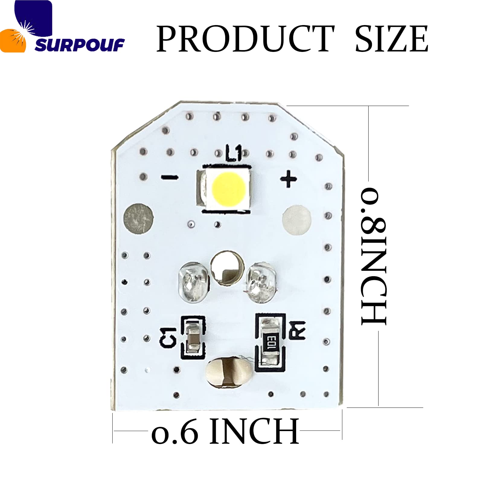 SURPOUF （5PK WR55X11132 WR55X26487 WR55X30603 Refrigerator LED Light Bulb Fits for GE Replaces 3033142 AP5646375 PS4704284 EAP4704284