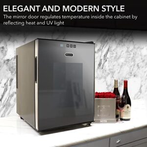 Whynter WC-201TDa Thermoelectric Wine Fridge, Freestanding Wine Cooler Refrigerator With Glass Door, Gray, 20 Bottle Capacity