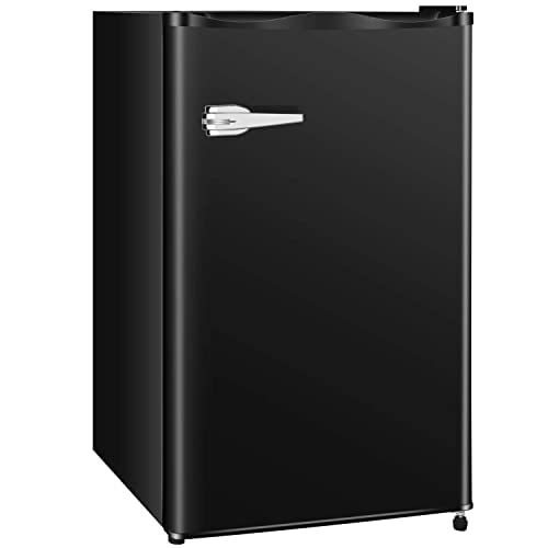 R.W.FLAME Mini Freezer 2.3 Cu.ft -Upright Freezer, Free Standing Small Freezer with Adjustable Thermostat, Mini Freezer Only for Bedroom/Dorm/Home/Office (Black)