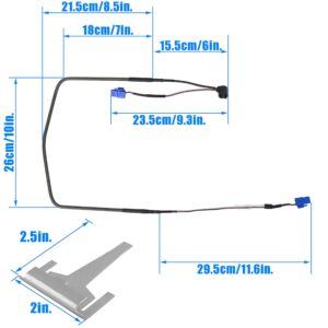 DA47-00244U Defrost Heater Assembly with DA61-06796A Refrigerator Clip Drain Evaporator by Wadoy, PS9603659 Heater Metal Sheath Compatible with Samsung RF23HCEDBBC/AA, RF23HCEDBSG/AA, RF23HCEDBSR/AA