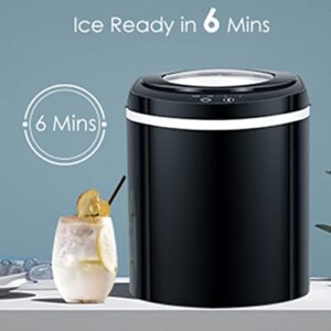 TRUSTECH Ice Makers Countertop, 9 Cubes Ready in 6 Mins, 26lbs in 24Hrs, Self-Cleaning Ice Machine with Ice Scoop and Basket, 2 Sizes of Bullet Ice for Home Kitchen Office Bar Party