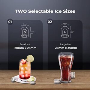 TRUSTECH Ice Makers Countertop, 9 Cubes Ready in 6 Mins, 26lbs in 24Hrs, Self-Cleaning Ice Machine with Ice Scoop and Basket, 2 Sizes of Bullet Ice for Home Kitchen Office Bar Party