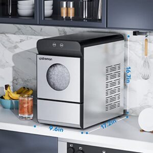 Upstreman X90 Pro Nugget Ice Maker - 33Lbs/Day, Self-Cleaning, 6 ICE Cubes in 15 Mins, 2 Water Refill, Countertop Under Cabinet for Home/Office/Bar