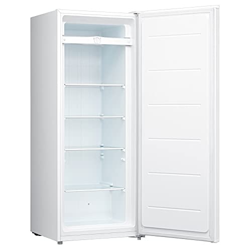 Koolatron KTUF196 Compact Garage-Ready Upright Freezer with 7.0 Cubic Feet Capacity, Space-Saving Slim Design for Home, Apartment, Condo, Cabin, Basement-White, Standard