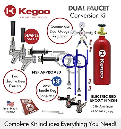 Kegco 3P2SCK-5T Kegerator Kit, 2-Tap, Chrome