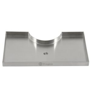 Kegco DP-920D Beer Drip Tray Stainless Surface Mount 3" Column Cut-Out with Drain