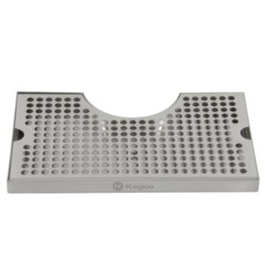 Kegco DP-920D Beer Drip Tray Stainless Surface Mount 3" Column Cut-Out with Drain