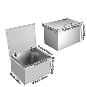 VEVOR Drop in Ice Chest 20''L x 14''W x 13''H Drop in Cooler Stainless Steel with Hinged Cover Bar Ice Bin 36.3 qt Drain-Pipe and Drain Plug Included for Cold Wine Beer