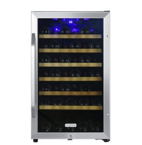 edgestar cwf440sz 20 inch wide 44 bottle capacity free standing wine cooler with reversible door and led lighting