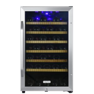 EdgeStar CWF440SZ 20 Inch Wide 44 Bottle Capacity Free Standing Wine Cooler with Reversible Door and LED Lighting