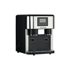 frigidaire efic245-ss efic245 3-in-1 countertop crunchy chewable nugget style dual ice crusher and cube maker, makes 33 pounds in 24 hours, 2 sizes, with water dispenser and line-in, stainless steel