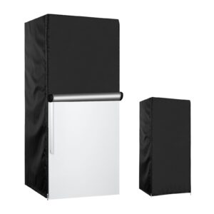 yznklxf outdoor refrigerator cover for 8-12 cubic compact freezer 24''l x 30''w x 67''h, 600d upright freezers cover protection for outdoor freezers waterproof, dustproof, sun-proof