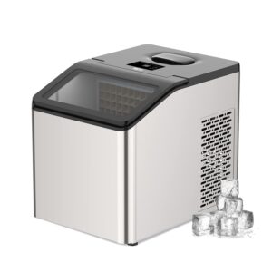 vecys large countertop ice maker ic3001, stainless steel commercial cubic ice machine 67lbs daily 36pcs ice ready in 13 mins, great for activities