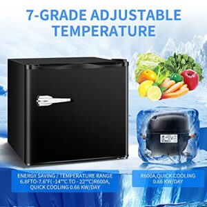 Antarctic Star Mini Upright Freezer -1.2 cu.ft Compact freezer with Removable Shelves and Adjustable Thermostat,perfect for Home/Kitchen/Office(Black)