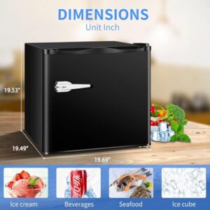 Antarctic Star Mini Upright Freezer -1.2 cu.ft Compact freezer with Removable Shelves and Adjustable Thermostat,perfect for Home/Kitchen/Office(Black)