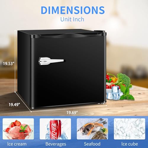 Antarctic Star Mini Upright Freezer -1.2 cu.ft Compact freezer with Removable Shelves and Adjustable Thermostat,perfect for Home/Kitchen/Office(Black)