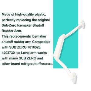 Icemaker shutoff Rudder arm 7016326 Compatible with Sub-Zero, Replacement Shut Off Arm 4202730