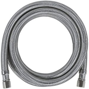 certified appliance accessories ice maker water line, 6 feet, pvc core with premium braided stainless steel