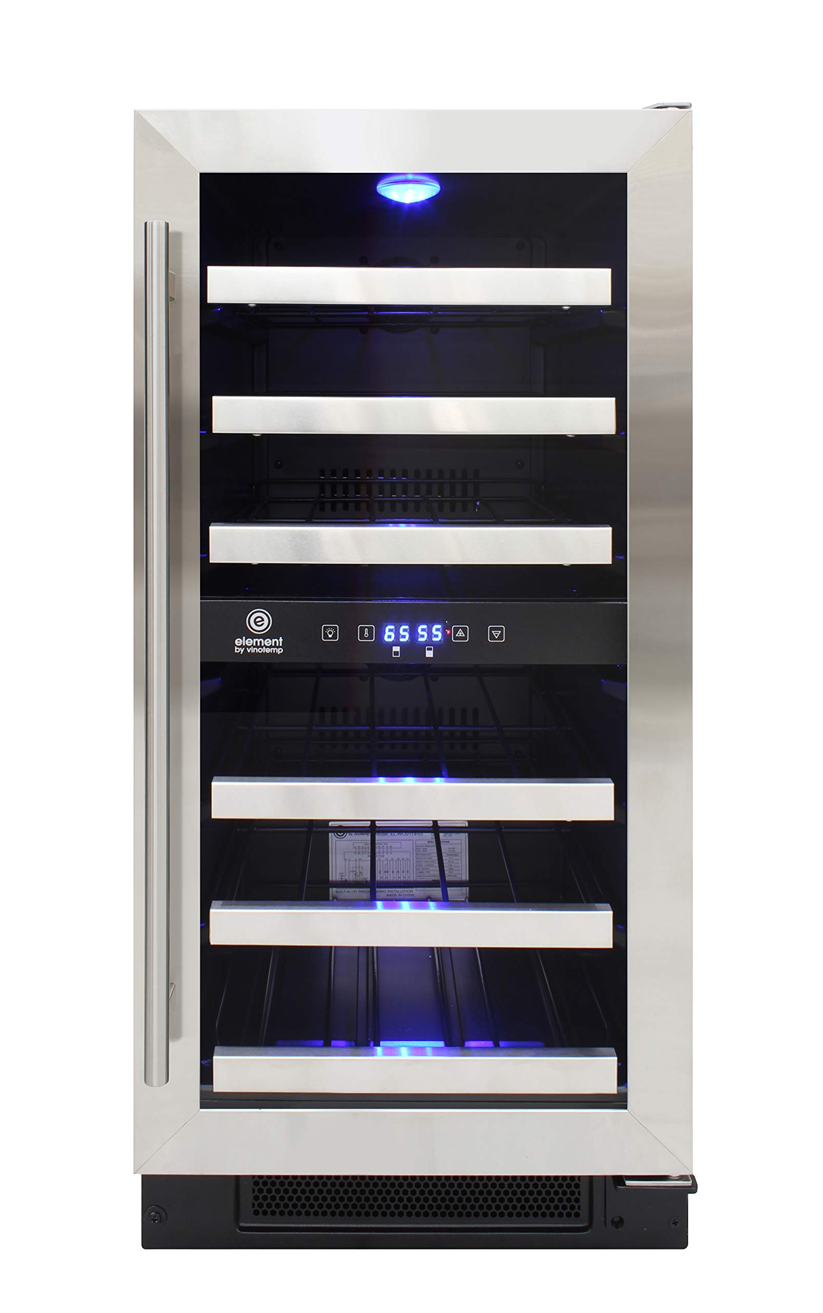 Vinotemp 28-Bottle Dual-Zone Wine Cooler (Stainless)