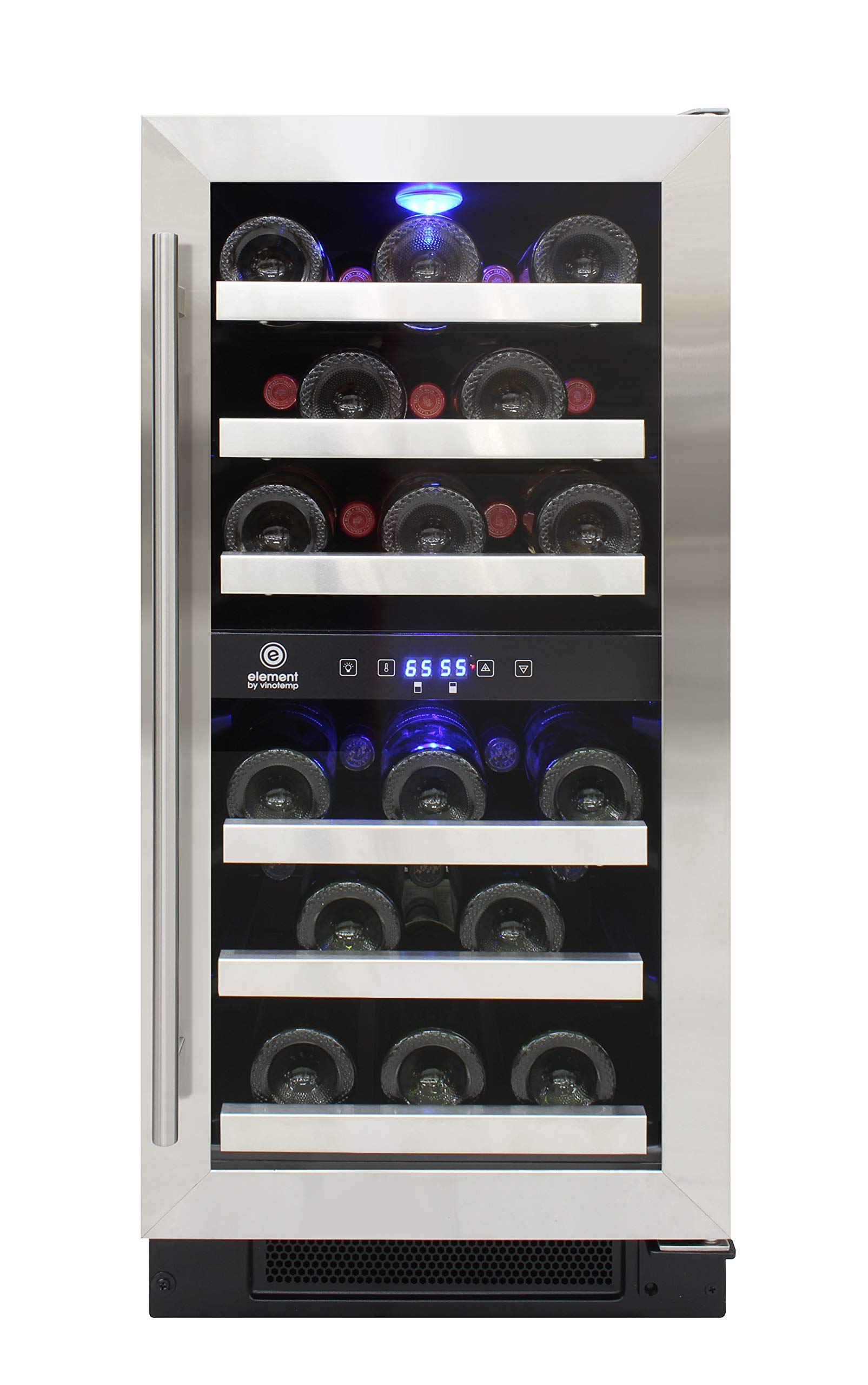 Vinotemp 28-Bottle Dual-Zone Wine Cooler (Stainless)