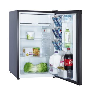 Avanti AVARM4416B Refrigerators, Glass Shelves, Door Freezer Compartment, Defrost, Energy Star, 4.4 cubic feet,Black, 33" x 19.3" x 22"