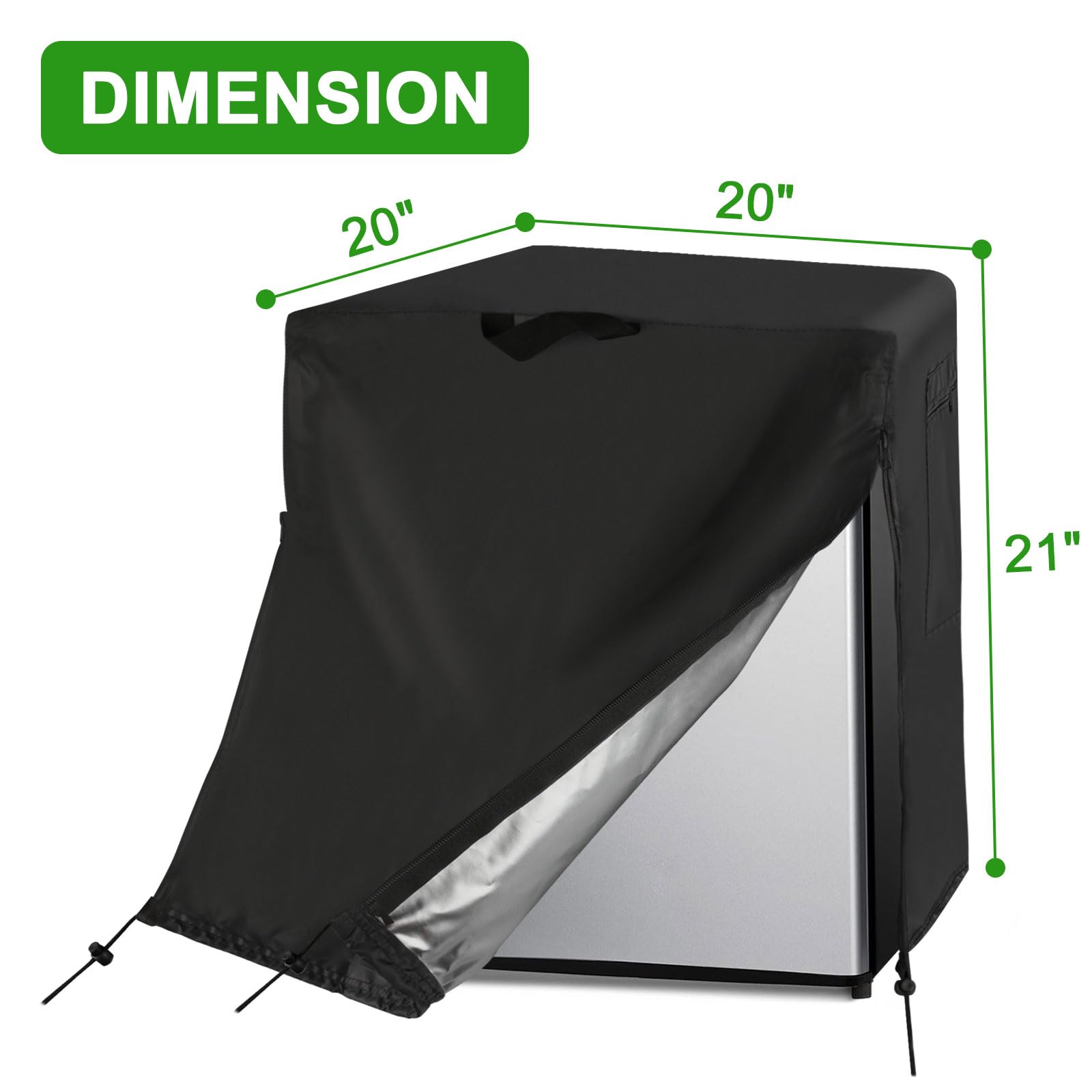 Guisong Refrigerator Cover, Waterproof&Dustproof Cover for Protecting Upright Freezers/Beverage Refrigerator-Suitable for most 1.1 Cubic Mini Freezer(20" x 20" x 21")