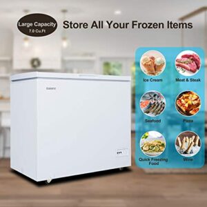 Galanz GLF70CWED01 Manual Defrost Chest Freezer, Mechanical Temperature Control, White, 7.0 Cu Ft