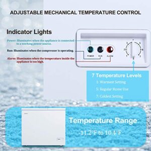 Galanz GLF70CWED01 Manual Defrost Chest Freezer, Mechanical Temperature Control, White, 7.0 Cu Ft