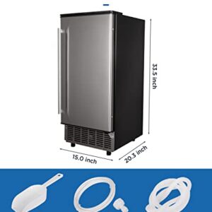 Northair Untercounter Freestanding Ice Maker Daily 80lbs Commercial Built-in Machine with Scoop