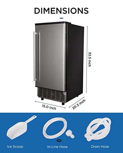 Northair Untercounter Freestanding Ice Maker Daily 80lbs Commercial Built-in Machine with Scoop