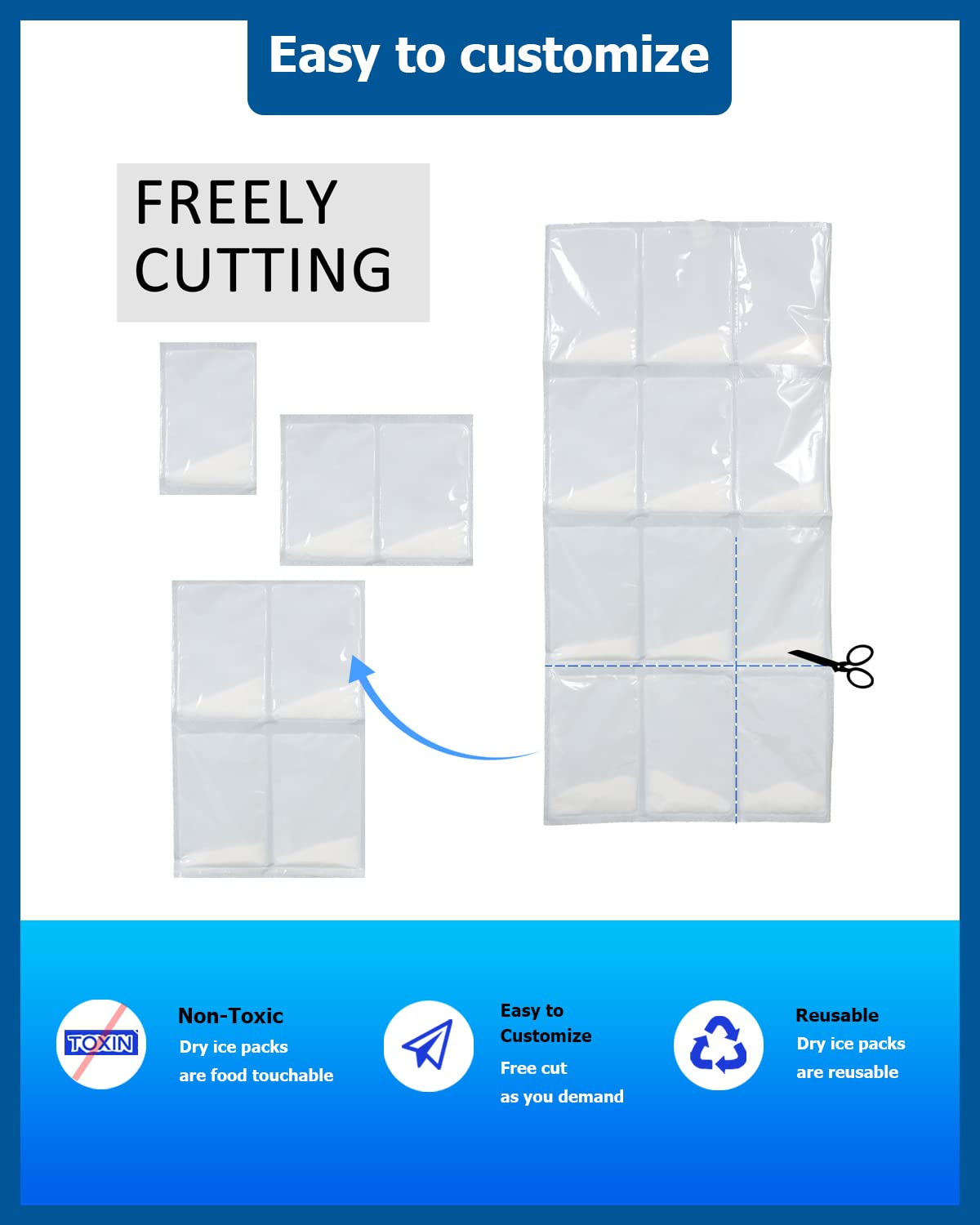 Friomex Dry Ice Packs - Ideal for Shipping Perishables and Drinks | Styrofoam Cooler Compatible | Includes Dry Ice Pellets | Keep Items Safe During Shipping | Hielo Seco