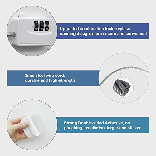 NewBinn 2 Pack Refrigerator Lock Combination, White Child Safety Fridge Coded Lock, No Drilling Cabinet Safety Security Lock for Babies, Used in Freezer Doors, Window, Closets, with Strong Adhesive