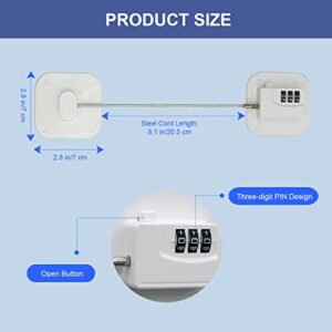 NewBinn 2 Pack Refrigerator Lock Combination, White Child Safety Fridge Coded Lock, No Drilling Cabinet Safety Security Lock for Babies, Used in Freezer Doors, Window, Closets, with Strong Adhesive