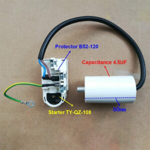 XHSESA Refrigerator Starter TY-QZ-108 Protector B52-120 Compressor Relay Accessories with 4.5UF Capacitor For Haier Refrigerator