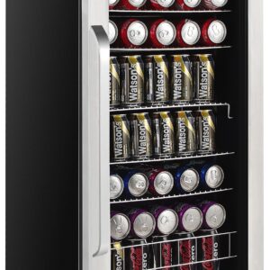 Whynter BR-1211DS Freestanding 121 Can Digital Control and Internal Fan & FWC-341TS 34 Bottle Freestanding Wine Refrigerator with Display Shelf and Digital Control, Stainless Steel, One Size