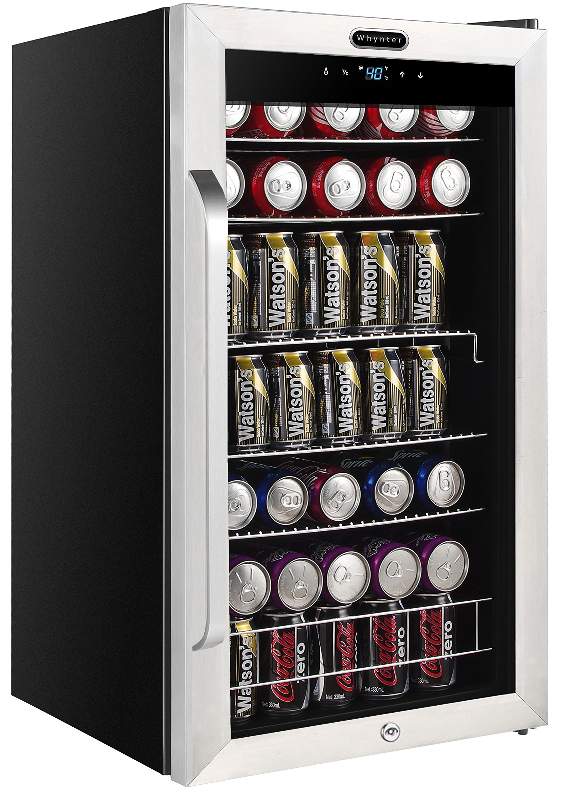 Whynter BR-1211DS Freestanding 121 Can Digital Control and Internal Fan & FWC-341TS 34 Bottle Freestanding Wine Refrigerator with Display Shelf and Digital Control, Stainless Steel, One Size