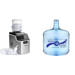 euhomy ice cube maker machine countertop + new wave enviro 3 gallon bpa free round water bottle