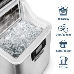 EUHOMY Ice Cube Maker Machine Countertop + New Wave Enviro 3 Gallon BPA Free Round Water Bottle