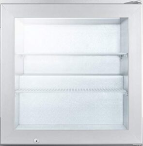 summit scfu386 countertop upright freezer, glass/gray