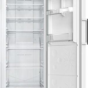 FORTÉ F14UFESWW 28inch 450 Series Upright Convertible Freezer with 13.5 cu. ft. Capacity, Stainless Steel, Reversible Door, LED Lighting, Energy Star, 5 Glass Shelves, Multi-Flow Cooling System, White