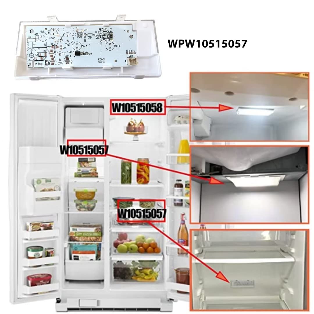 WPW10515057 LED Light Replace Refrigerator Part 106.51793410, 106.51793411, 106.51793412 SIDE, 106.51799410, 106.51799411, 106.51799412, 106.51799413 SIDE