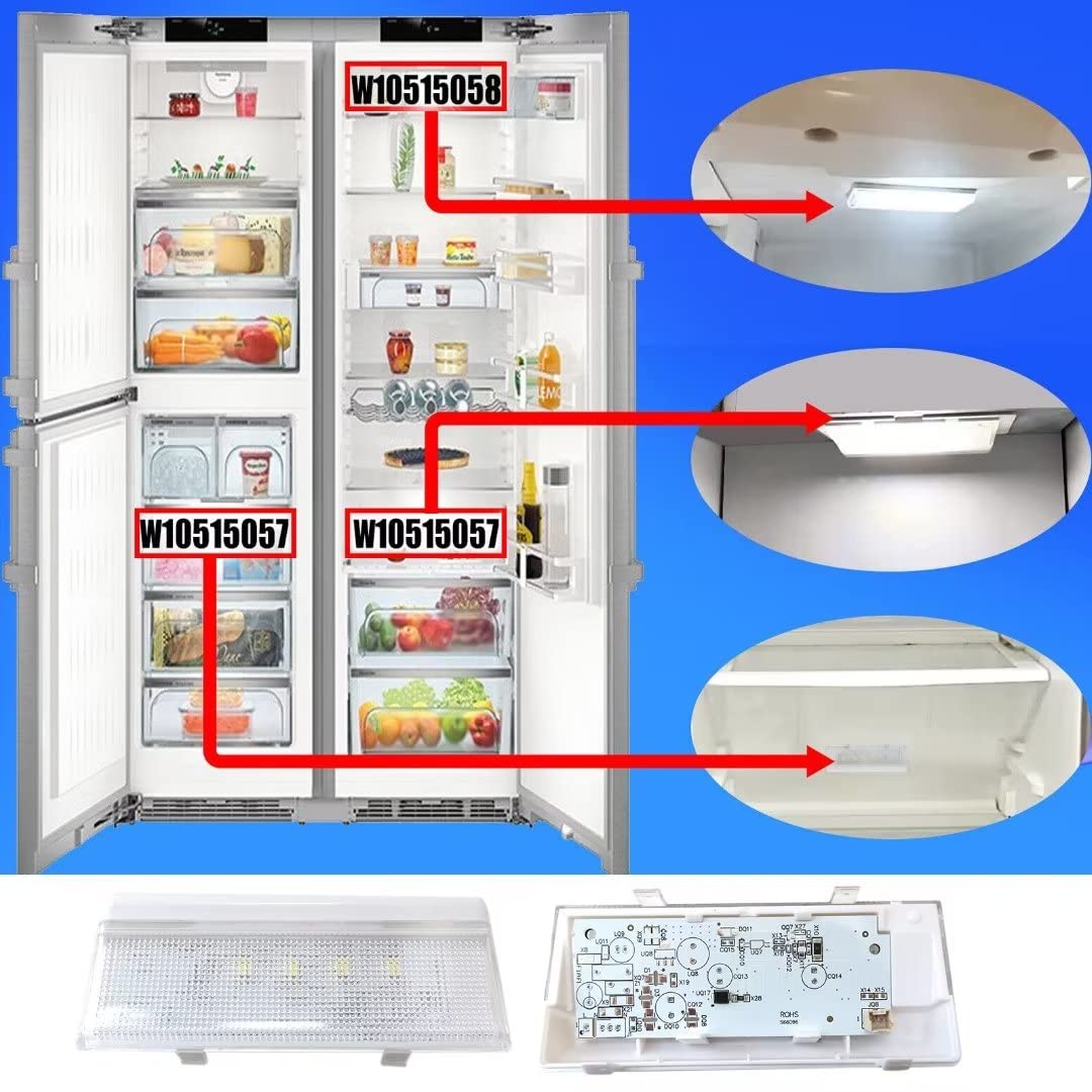 WPW10515057 LED Light Replace Refrigerator Part 106.51793410, 106.51793411, 106.51793412 SIDE, 106.51799410, 106.51799411, 106.51799412, 106.51799413 SIDE