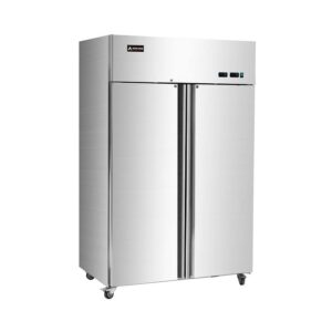 aceland af-48b non-etl 48"w commercial freezer 2 door 2 section stainless steel reach in solid door upright fan cooling cooler for restuarant, bar, shop, residential 36 cu.ft