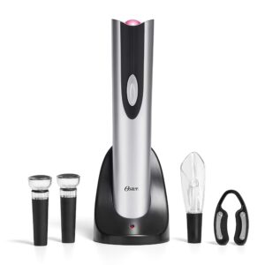 Koolatron 6 Bottle Wine Cooler (16L) and Oster Electric Wine Opener Kit with Aerating Pourer, Vacuum Stoppers and More