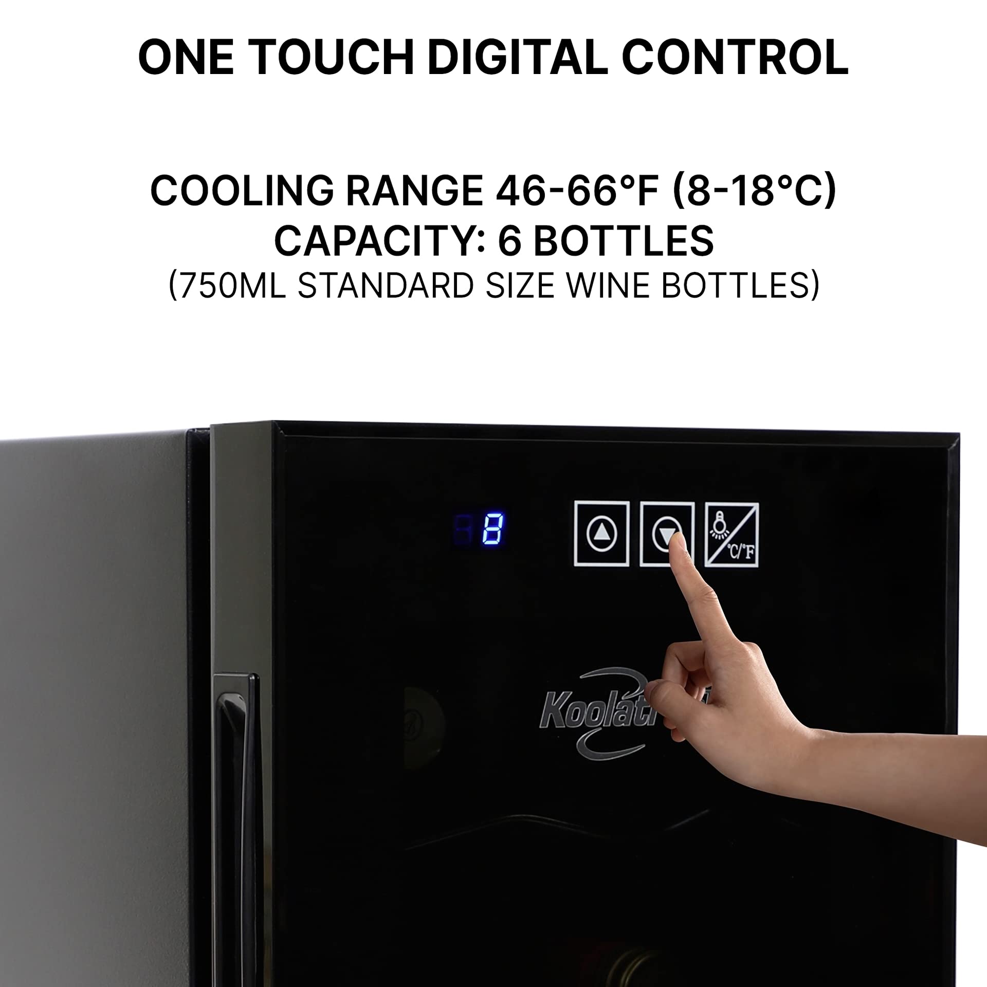 Koolatron 6 Bottle Wine Cooler (16L) and Oster Electric Wine Opener Kit with Aerating Pourer, Vacuum Stoppers and More