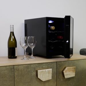 Koolatron 6 Bottle Wine Cooler (16L) and Oster Electric Wine Opener Kit with Aerating Pourer, Vacuum Stoppers and More