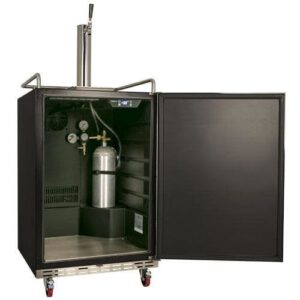 EdgeStar KC7000SS Full Size Built-In Tower Cooled Kegerator - Black and Stainless Steel