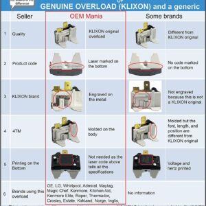 [6750C-0004S Overload OEM Mania] 6750C-0004S ORIGINAL KLIXON Produced for LG Refrigerator Overload Protector Replacement Part - Item code: 314TFBYY-520