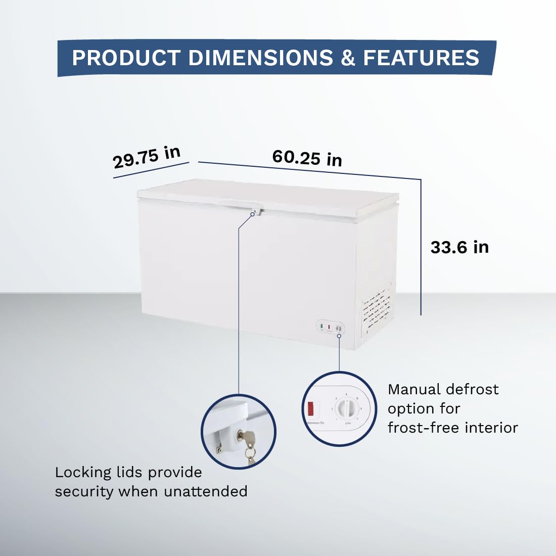 Kratos Refrigeration 69K-748HC Solid Top Chest Freezer, 15.9 Cu. Ft. Capacity